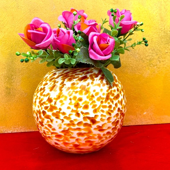 Accents | Round Glass Vase Cheetah Glass Vase | Poshmark